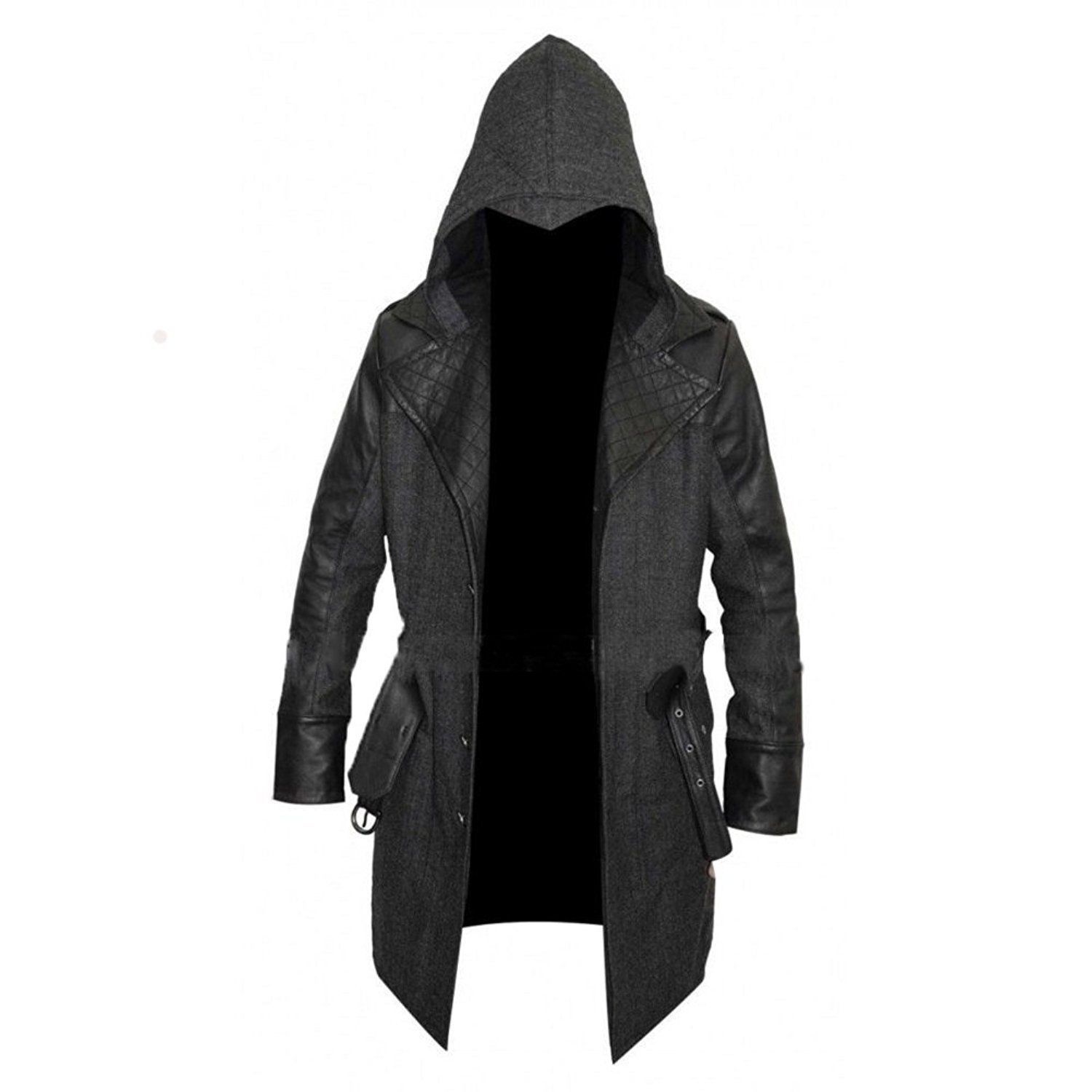 ASSASSINS CREED MEN’S BLACK SYNDICATE JACOB FRYE LONG TRENCH WOOL COAT ...