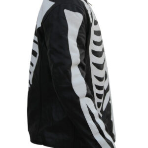 MEN'S MOTORCYCLE BIKER SKELETON BONES LEATHER JACKET - HALLOWEEN JACKET ...