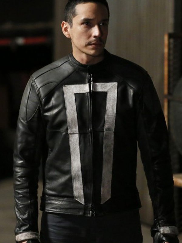 GHOST RIDER AGENT OF SHIELD ROBBIE REYES LEATHER JACKET GHOST RIDER ...