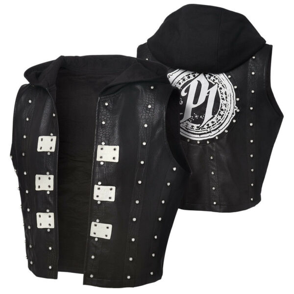WWE AJ STYLES HOODED BLACK LEATHER JACKET VEST – Supreme Fashion ...
